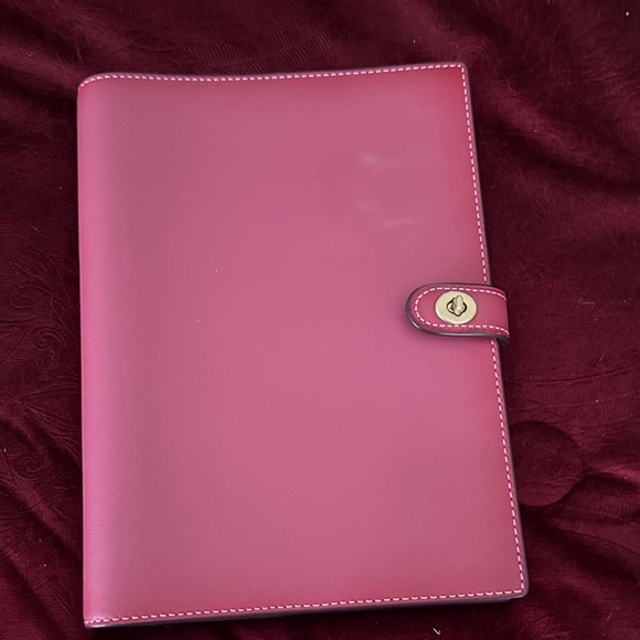 Coach | Accessories | Coach Leather Planner With Gold Button | Poshmark